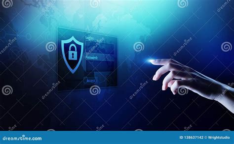 Access Window With Login And Password On Virtual Screen Cyber Security And Personal Data