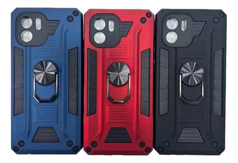 Funda Celular Uso Rudo Premium Con Anillo Iman Para Samsung Plata