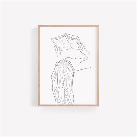 Nude Woman Reading Art Etsy