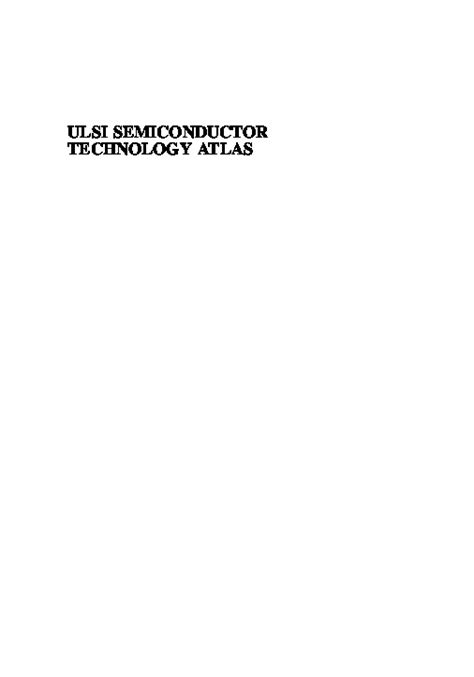 Ulsi Semiconductor Technology Atlas Pdf Epub Version Downloadable Download Feetlux Store