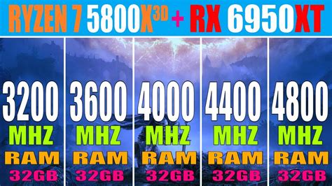 3200mhz Vs 3600mhz Vs 4000mhz Vs 4400mhz Vs 4800mhz Rx 6950xt R7 5800x3d Ddr4 Ram Test