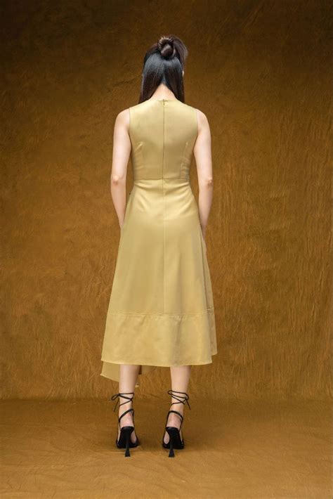 无袖圆领设计连身裙 D0290 Krisstal Fashion