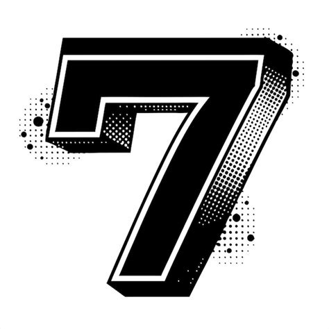 A Black And White Picture Of A Number 7 Premium Ai Generated Vector