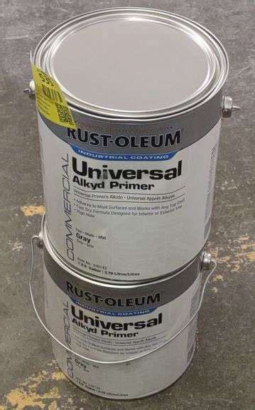 Rust Oleum Industrial Coating Universal Alkyd Primer Color Gray 1 Gallon Each Bidding