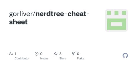 Nerdtree Cheat Sheetnerdtree Cheat Sheetmd At Main · Gorlivernerdtree Cheat Sheet · Github