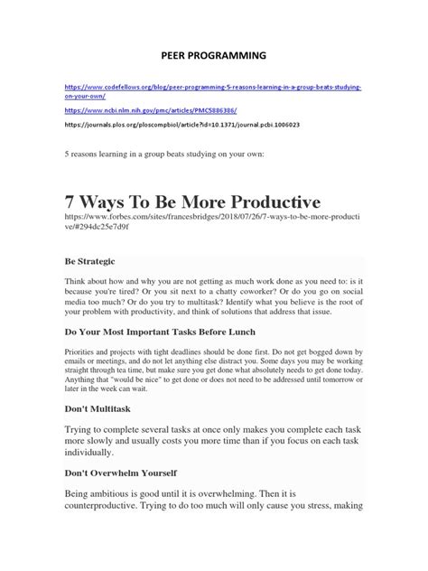 7 ways to be more productive peer programming pdf