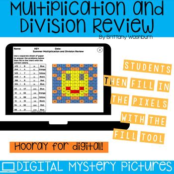 Summer Themed Multiplication And Division Practice DIGITAL Mystery Pictures