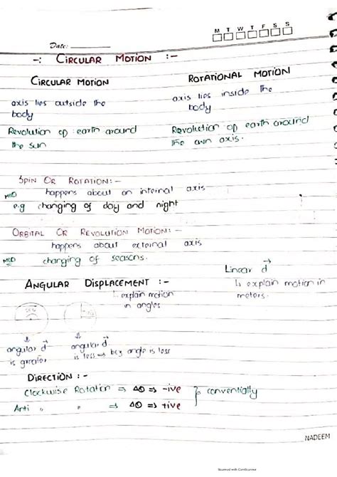 SOLUTION Chapter No Circular Motion Relation Between Linear Displacement And Angular