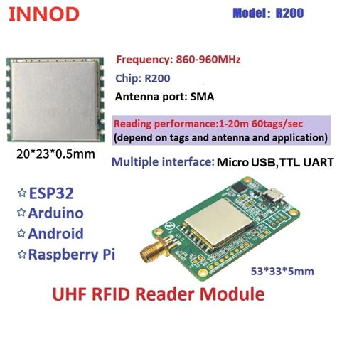 Módulo Rfid Uhf Ardunio Wifi Bluetooth Rfid Uhf Leitor Módulo 915mhz