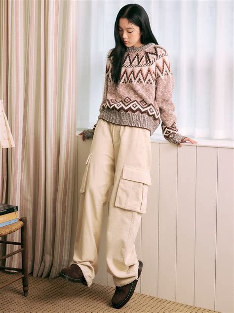 에잇세컨즈 코듀로이 와이드 카고팬츠 아이보리 위시버킷