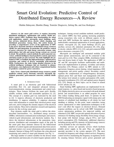 Pdf Smart Grid Evolution Predictive Control Of Distributed Energy
