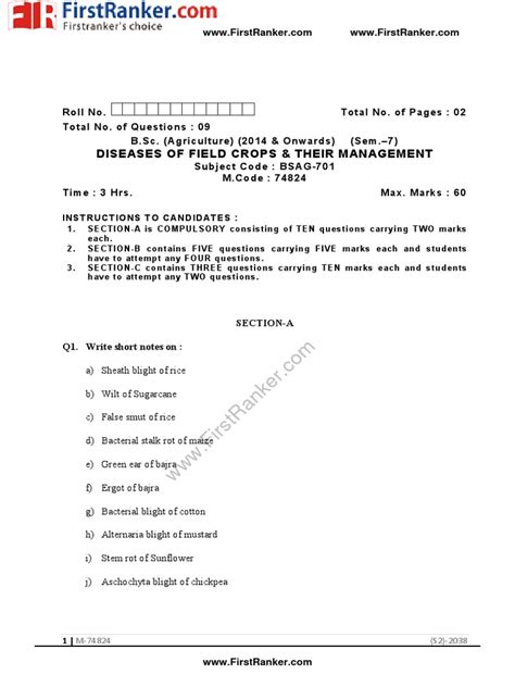 Ptu Question Paper Pdf Plants Agriculture