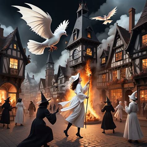 On The Town Square 12 Century One Witch In White R