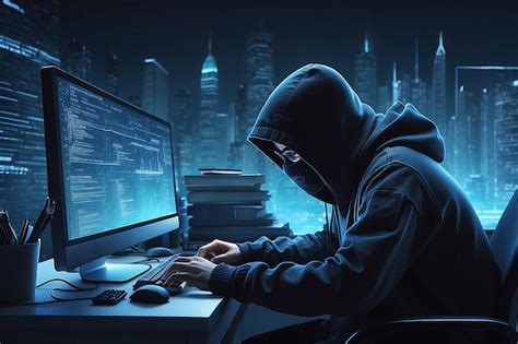 Premium Photo Hacker Coding At Night Cybersecurity Concept