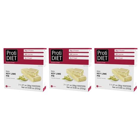 Proti Diet Coated Protein Wafer Bars Key Lime Pie Flavor 7 Bars