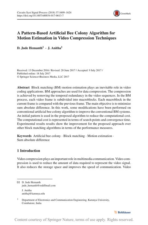 a pattern based artificial bee colony algorithm for motion estimation