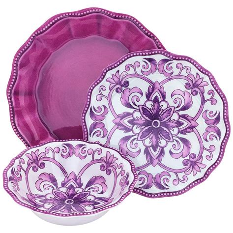 Scalloped Edge Melamine Dinnerware 12 Pc Set Ltd Commodities