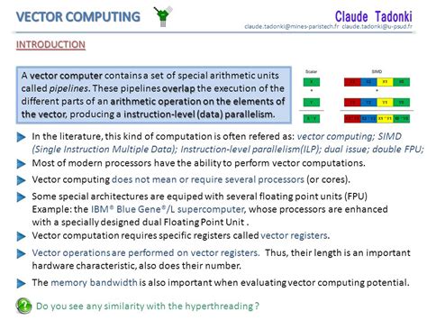 Vector Computer Overlap Arithmetic Operation On The Elements Of The