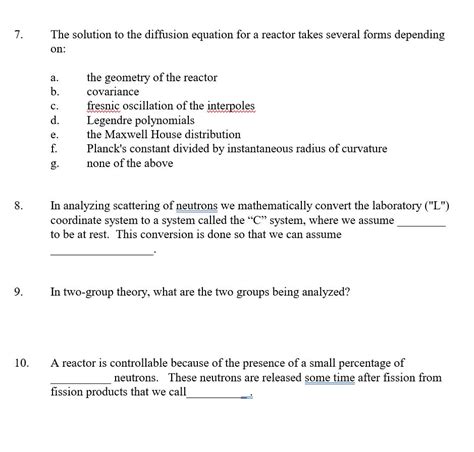 Solved The Solution To The Diffusion Equation For A Chegg