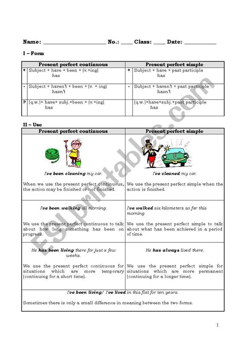 Present Perfect Simple Vs Present Perfect Continuous ESL Worksheet By Crismrc