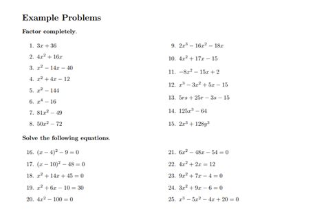 Factor To Solve Quadratic Equations Worksheet