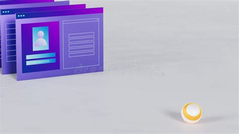 Abstract 3d Windows With User Interfaces Business Concept 3d Render Stock Illustration