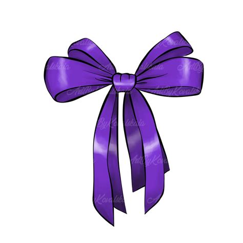 Bow Png Purple Bow Clipart Digital Download Etsy