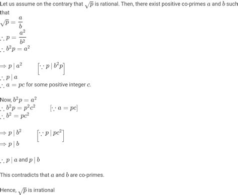 12 Prove That Any Prime Positive Integer P Sqrt P Is An