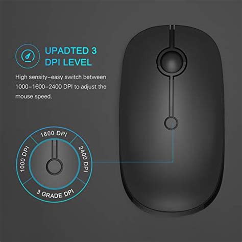 Type C Wireless Mouse, Dual Mode 2.4Ghz Rechargeable Slim Wireless ...