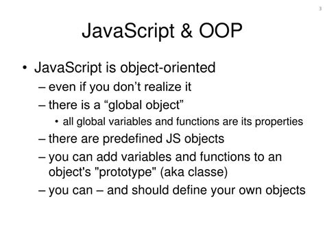 Ppt 6 Javascript Objects And Object Oriented Programming Oop
