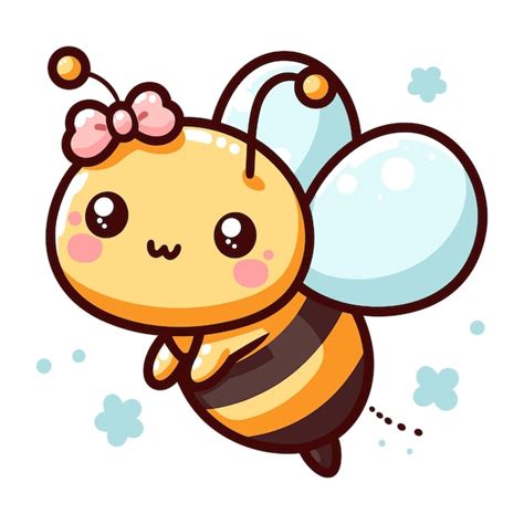 Ilustración Vectorial De Dibujos Animados De Abejas Voladoras Vector