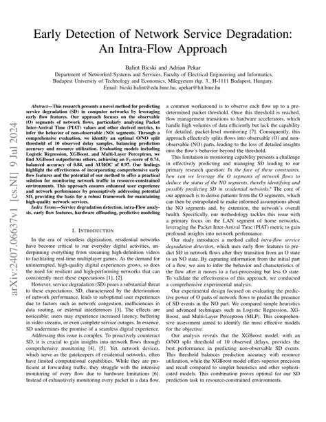 Pdf Early Detection Of Network Service Degradation An Intra Flow