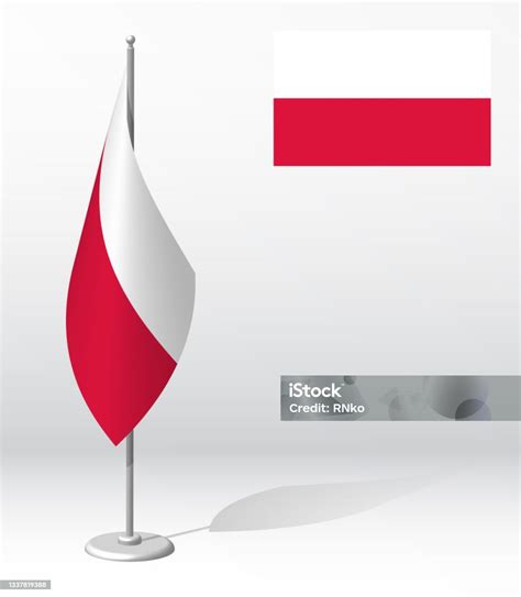 엄숙한 이벤트의 등록을위한 깃대에 폴란드의 국기 외국 손님을 충족 폴란드의 국가 독립 기념일 흰색의 사실적인 3d 벡터 11월에 대한 스톡 벡터 아트 및 기타 이미지