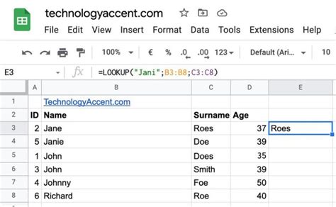 Google Sheets LOOKUP With Examples Complete Guide Technology Accent