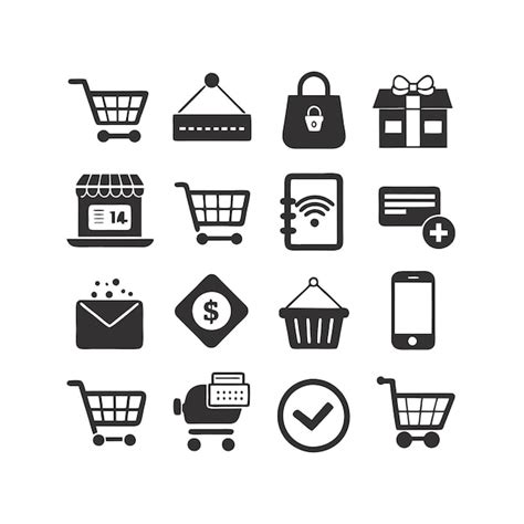 Ecommerce And Shopping Icon Set For User Interface Documents Websites And Mobile Applications
