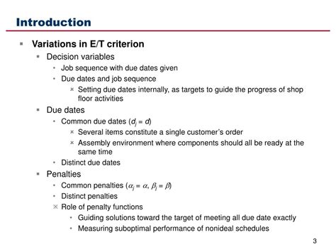Ppt Earliness And Tardiness Penalties Powerpoint Presentation Free