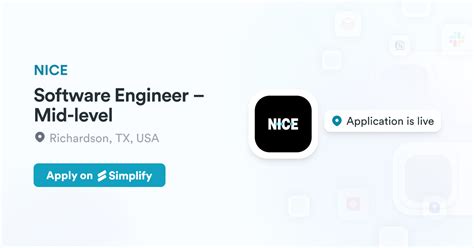 Software Engineer Mid Level Nice Simplify Jobs