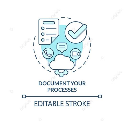 Document Your Processes Turquoise Concept Icon Feature Illustration Graphic Vector Feature
