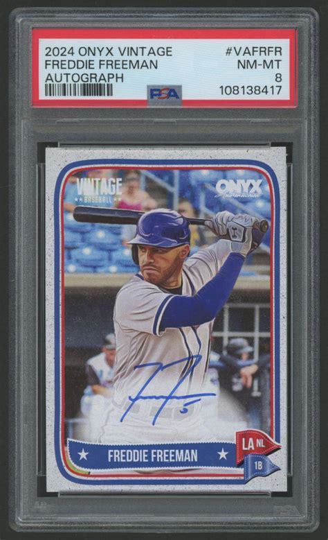 Freddie Freeman 2024 Onyx Vintage Autograph Vafrfr Psa 8 Pristine Auction