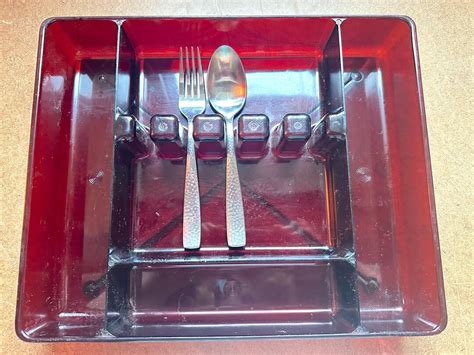 Vintage Tortoise Shell Plastic Flatware Caddy By Vogue Products In Vintage Tortoise Shell Plastic Flatware Caddy By Vogue Products In