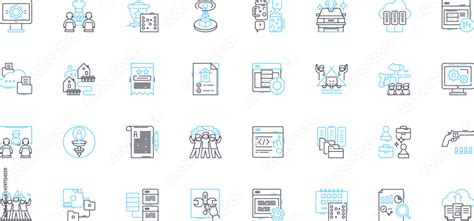 Linking Linear Icons Set Connection Bond Bridge Nerk Relationship Association Unity Line