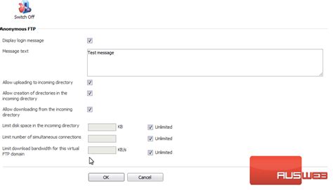 setting up anonymous ftp access in plesk web24