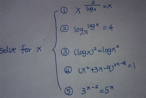 Solved Solve For X X 2logx X Logxlog X 4 Log X2