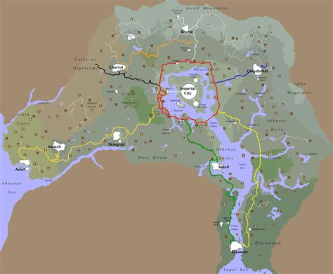 File OB Map Cyrodiil Roadmap Png UESP Wiki The Unofficial Elder Scrolls Pages