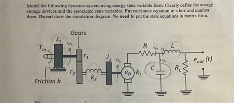 Solved Model The Following Dynamic System Using Energy State