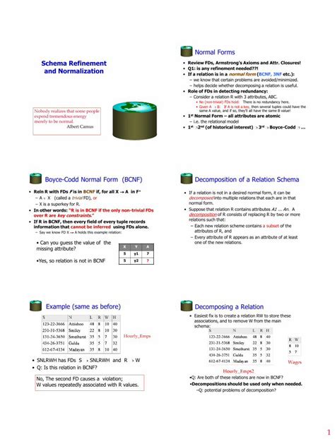 Pdf Schema Refinement And Normalizationcs186sp08notes18 Norm2 6uppdf · Schema Refinement