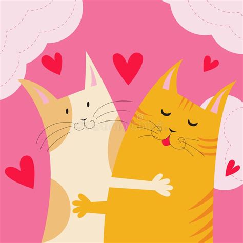 Dos Gatos Divertidos En Amor Ilustraci N Del Vector Ilustraci N De Gato Lindo