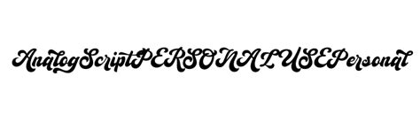 Analog Script Personal Use Personal Font