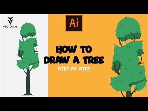 How To Draw A Tree In Adobe Illustrator Graphic Design Lessons Illustrator Design Tutorial