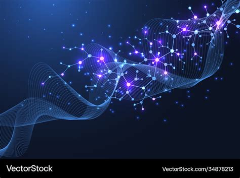 Molecular Abstract Structure And Genetic Vector Image